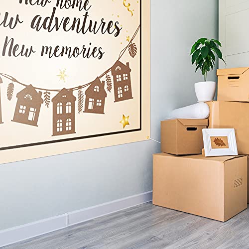 New Home New Adventures New Memories Backdrop Banner Decor Brown β Housewarming Party Theme Decorations New House for Women or Men Supplies
