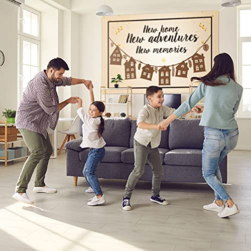 New Home New Adventures New Memories Backdrop Banner Decor Brown β Housewarming Party Theme Decorations New House for Women or Men Supplies