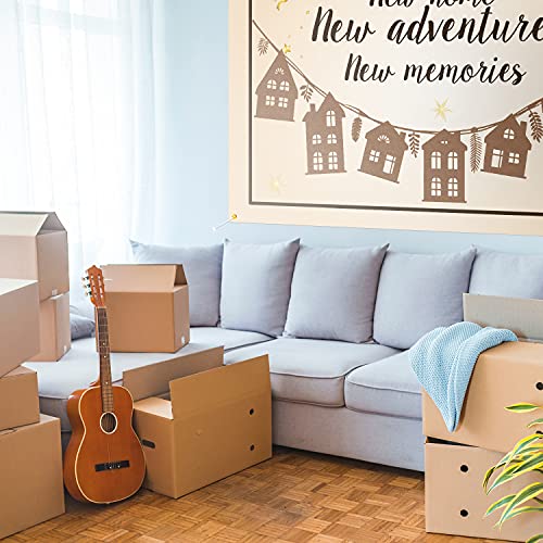 New Home New Adventures New Memories Backdrop Banner Decor Brown β Housewarming Party Theme Decorations New House for Women or Men Supplies