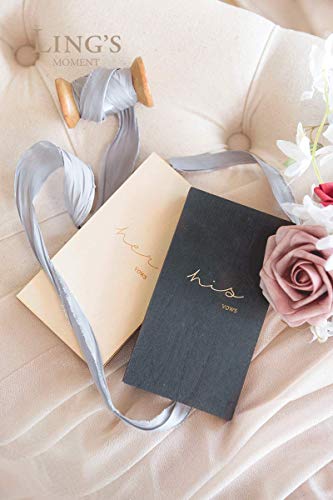 Ling's Moment Handcrafted Vow Books Wedding Vows Book His and Her Rustic Wood Vow Book Set of 2,Vow Renewal Notebook Booklet Journal Keepsake