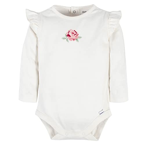 Gerber Baby Girls Long Sleeve Onesies 3-Piece Bodysuit, Pants & Headband Set, Pink Rose, 3-6 Months US