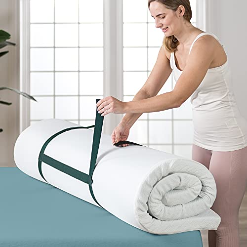 ZINUS 3 Inch Ultra Cooling Gel Memory Foam Mattress Topper with Cooling Cover, CertiPUR-US Certified, King, White