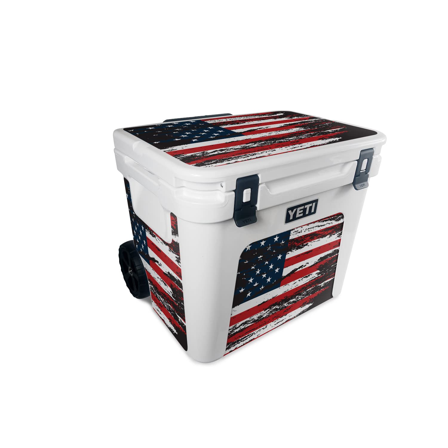 MightySkins Skin Compatible with Yeti Roadie 60 Wheeled Cooler - Tattered Flag | Protective, Durable, and Unique Vinyl Decal wrap Cover | Easy to Apply, Remove, and Change Styles | Made in The USA