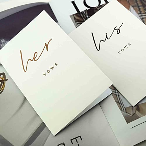 happylain Ivory Wedding Vow Books His and Hers - 4 x 6 inches Wedding Officiant Books for Newly Couples