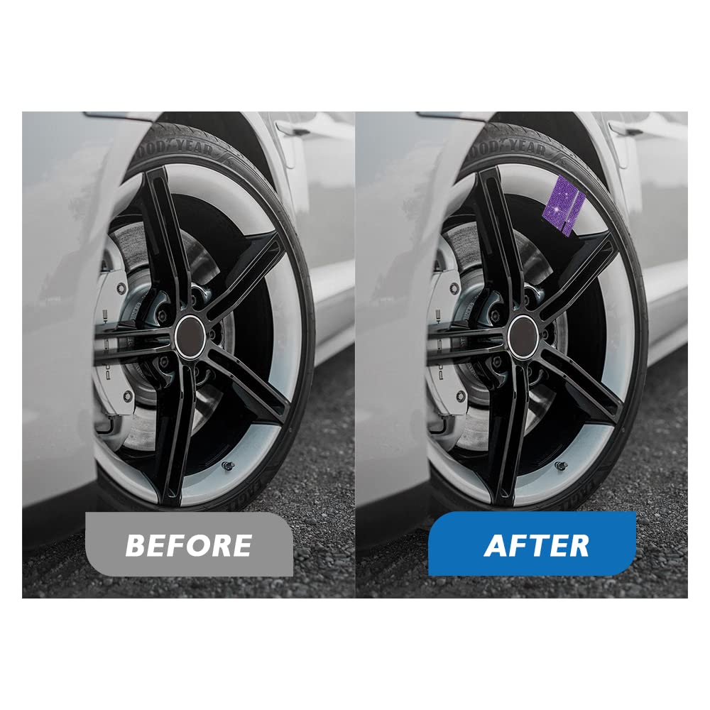 8Pcs Bling Wheel Rim Decals,Rhinestone Reflective Stickers Car Decorations,Self-Adhesive Universal Tire Rim Stickers for 16-21 Inch Wheels Tire Rim(Purple)