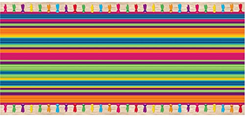 JOYIN 4pcs Fiesta Theme Party Tablecloth, Mexican Serape Table Runner, Cinco De Mayo Print Plastic Tablecovers (54 x 108') for Mexican Themed Party, Mexican Decoration, Fiesta Taco Night Birthday