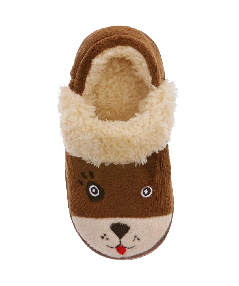 Wonder Nation Toddler Boys Aline Fur Bear Critter Slippers House Shoes (Large 9/10) Brown