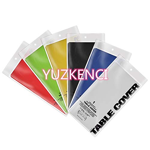YUZKENCI Assorted Color 6 Pack Premium Disposable Plastic Tablecloth 54 Inch. x 108 Inch. Rectangle Table Cover