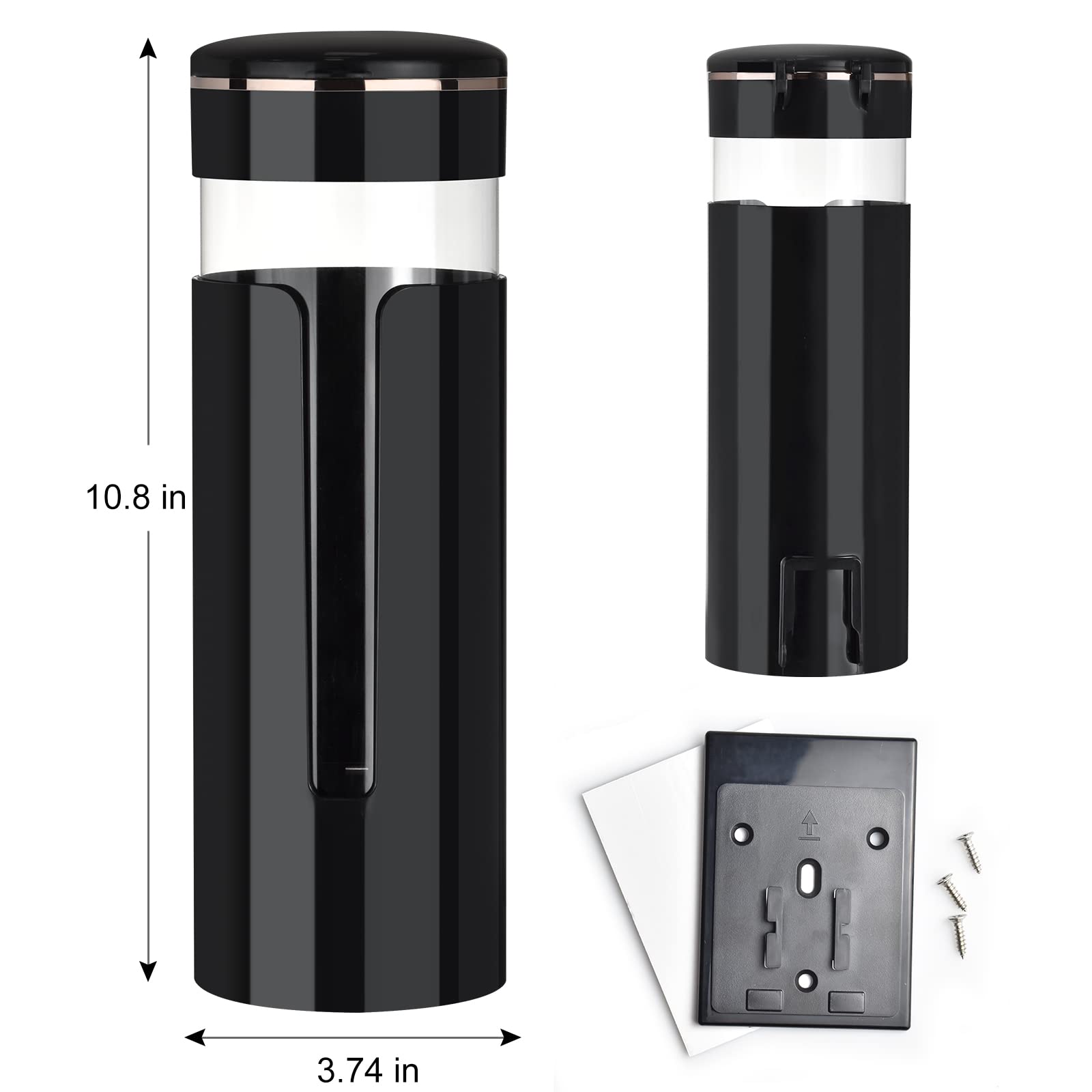 Cup Dispenser, Wall Mount Water Cooler Cup Dispenser fits 4-7 oz Disposable Paper and Plastic Cups, Pull Type Cup Holder for Bathroom, Office, Break Room, Gym, Black