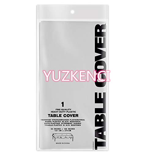 YUZKENCI Assorted Color 6 Pack Premium Disposable Plastic Tablecloth 54 Inch. x 108 Inch. Rectangle Table Cover
