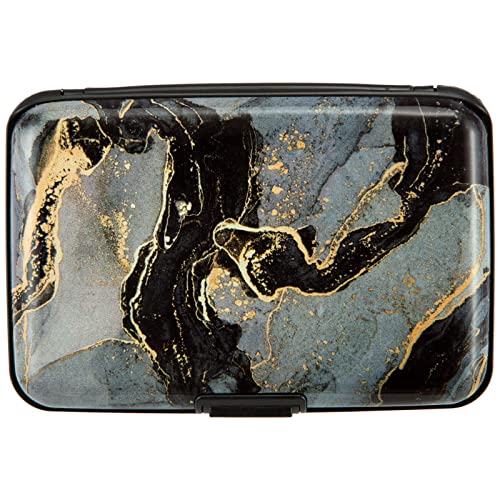 Kaabao Credit Card Holder Wallet for Women Men RFID Blocking Small Metal Business Aluminum Protector Sleeves Slim Mini Cards Case (Alcohol Ink Art)