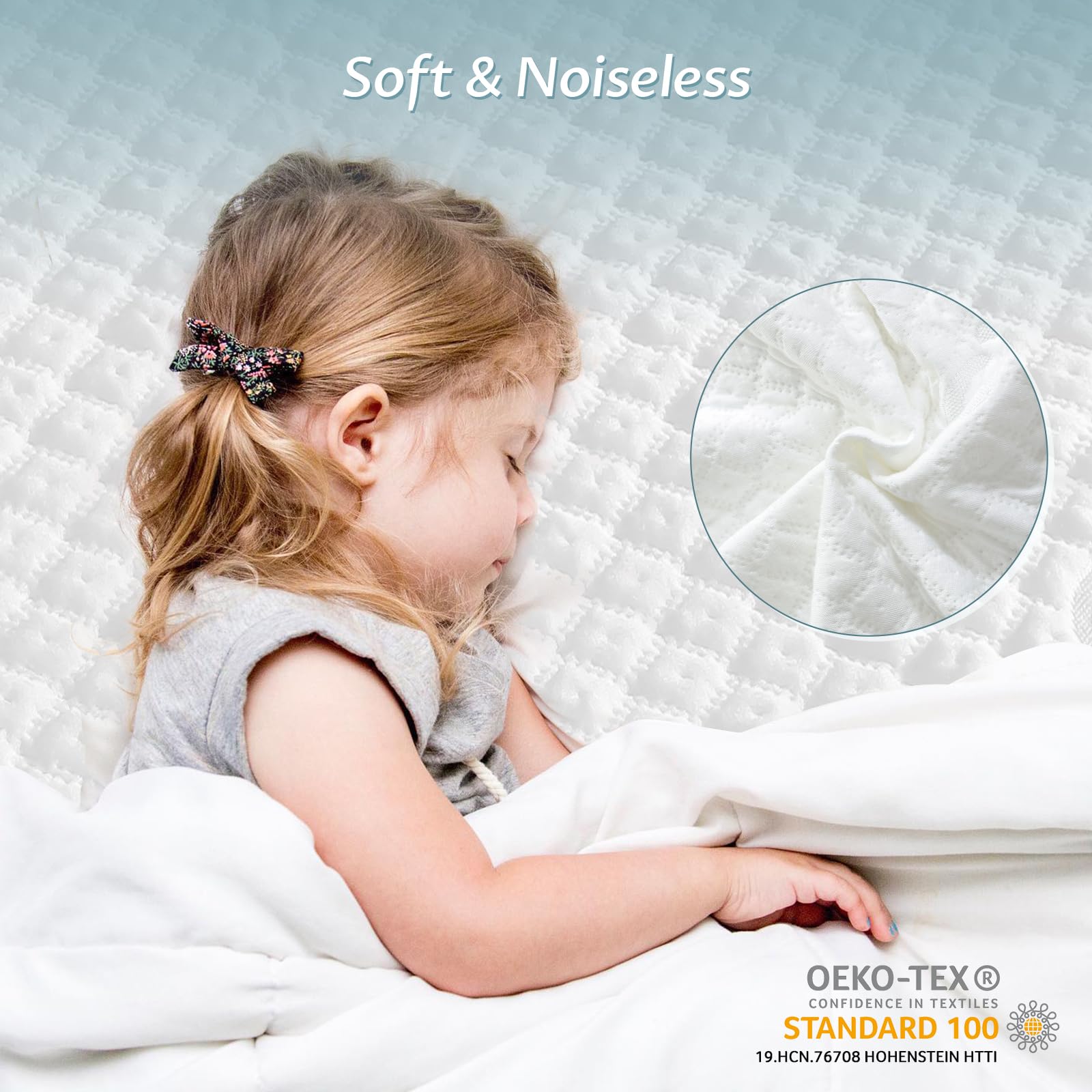 Queen Size Bamboo Rayon Mattress Protector with Zipper - 100% Waterproof Zippered Mattress Cover - Soft & Cooling Noiseless Bed Mattress Covers - Top Removable Mattress Encasement 10-12" Deep