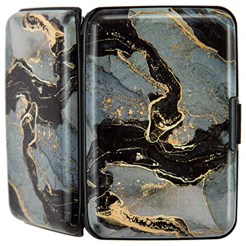 Kaabao Credit Card Holder Wallet for Women Men RFID Blocking Small Metal Business Aluminum Protector Sleeves Slim Mini Cards Case (Alcohol Ink Art)