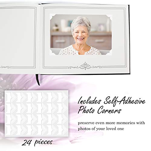 LotFancy Funeral Guest Book, in Loving Memory Memorial Service Guest Book, 130 Pages, Space for Name, Address, Memories, Hardcover, with Black Pen and Table Sign