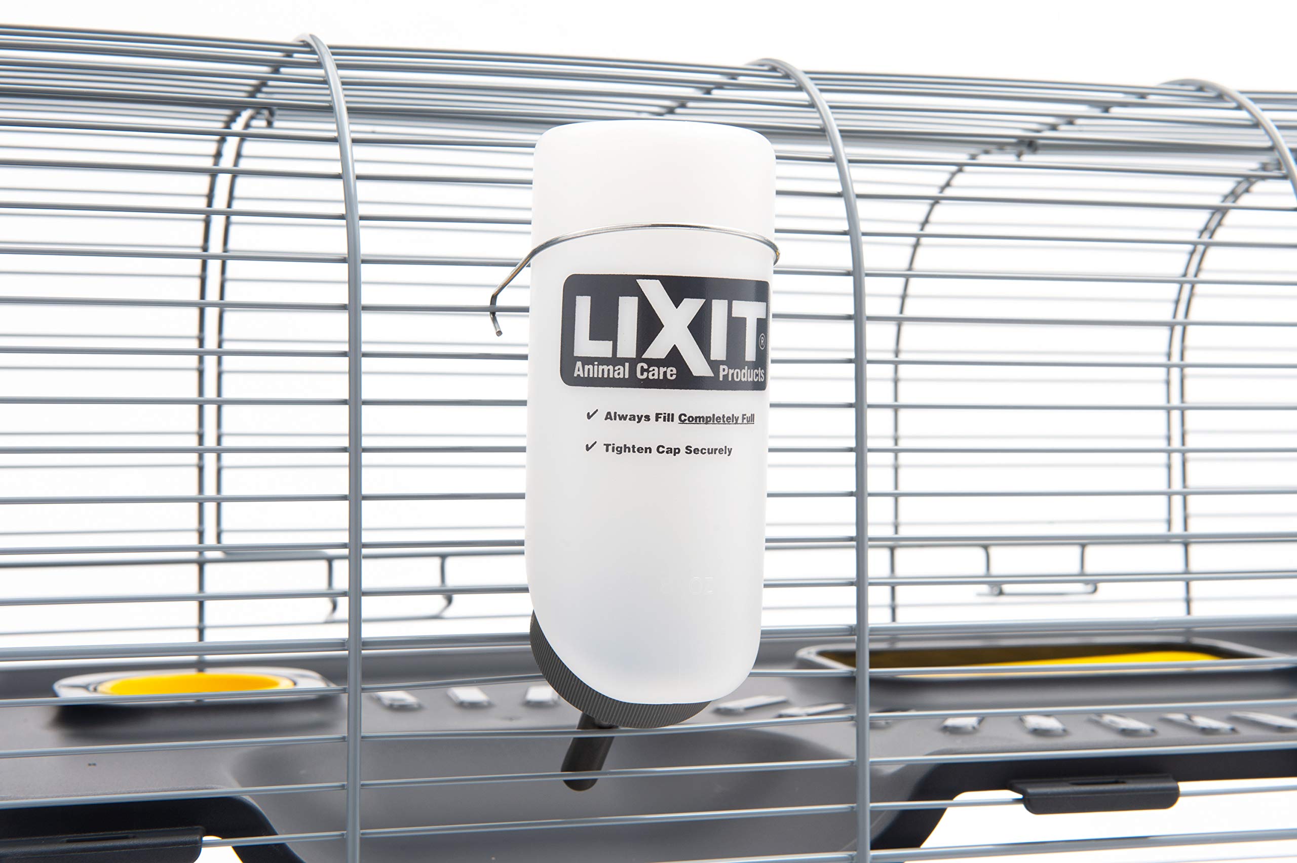 Lixit Wide Mouth BPA-Free Cage Water Bottles for Rabbits, Ferrets, Guinea Pigs, Rats, Chinchillas, Hamsters, Mice, Hedgehogs, Gerbils and Other Small Animals. (Translucent, 8 Ounce Pack of 2)