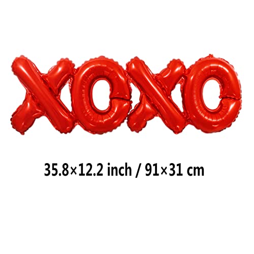 Soochat XOXO Balloons | Valentines Day Letters Foil Balloons - Wedding Mother's Day Father's Day Propose Marriage Anniversary Backdrop