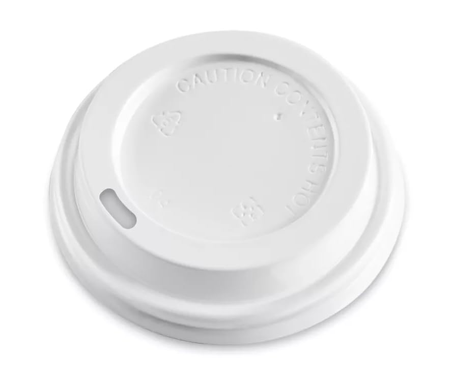 NYHI White 8oz Cup Lids - Disposable Cup Lids for Hot & Cold Beverages - Resealable - 1000 Count