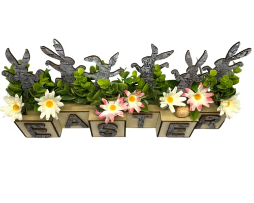 AXI Easter Centerpiece, Easter Decorations for The Home, Bunny Decor, Indoor Use Only, 15x8 Unique Handmade Centerpiece, Nice Spring Gift