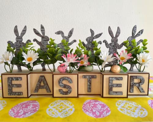 AXI Easter Centerpiece, Easter Decorations for The Home, Bunny Decor, Indoor Use Only, 15x8 Unique Handmade Centerpiece, Nice Spring Gift