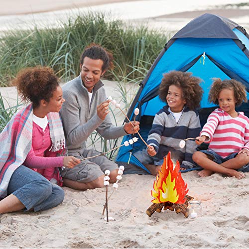 6 Set Artificial Fire Fake Flame Paper 3D Campfire Centerpiece Cardboard Flame Torch for Campfire Party Decoration, 12 Inch Tall
