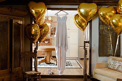 18" Heart Balloons Foil Balloons Mylar Balloons for Party Decorations Party Supplies, 20 Pieces (Gold)