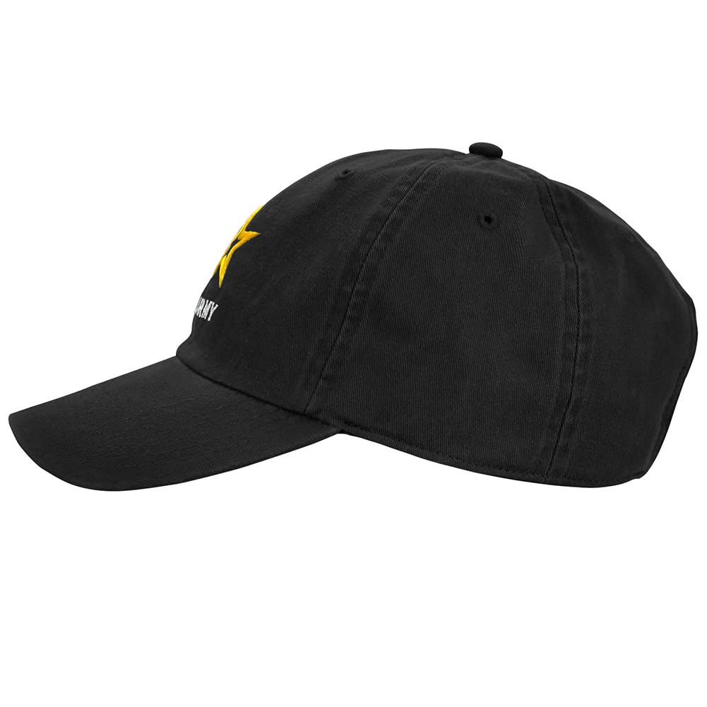 Popfunk Official Army Logo On Camo Dad Hat - The U18 Adjustable Relaxed-Fit Cap - Unisex for Men and Women, Black