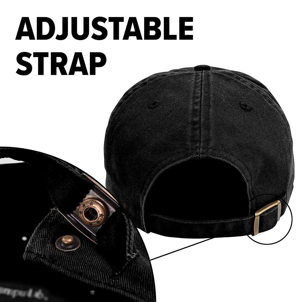 Popfunk Official Army Logo On Camo Dad Hat - The U18 Adjustable Relaxed-Fit Cap - Unisex for Men and Women, Black