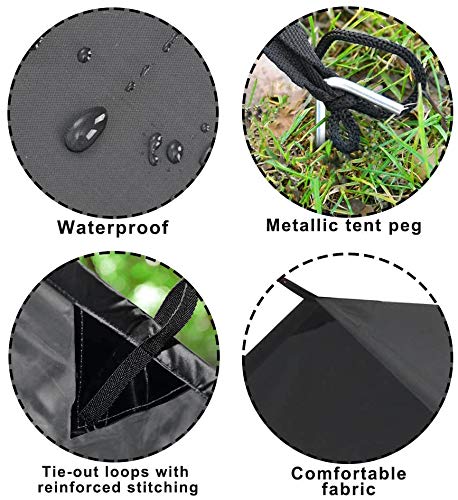 KALINCO 10X10FT/10X15FT,Tent Tarp,Picnic Mat Camping Tarp Tent Hammock Tarp, pu Waterproof Camping tarp Tent Rain Fly Picnic Mat Survival Shelter Sunshade(Gray)