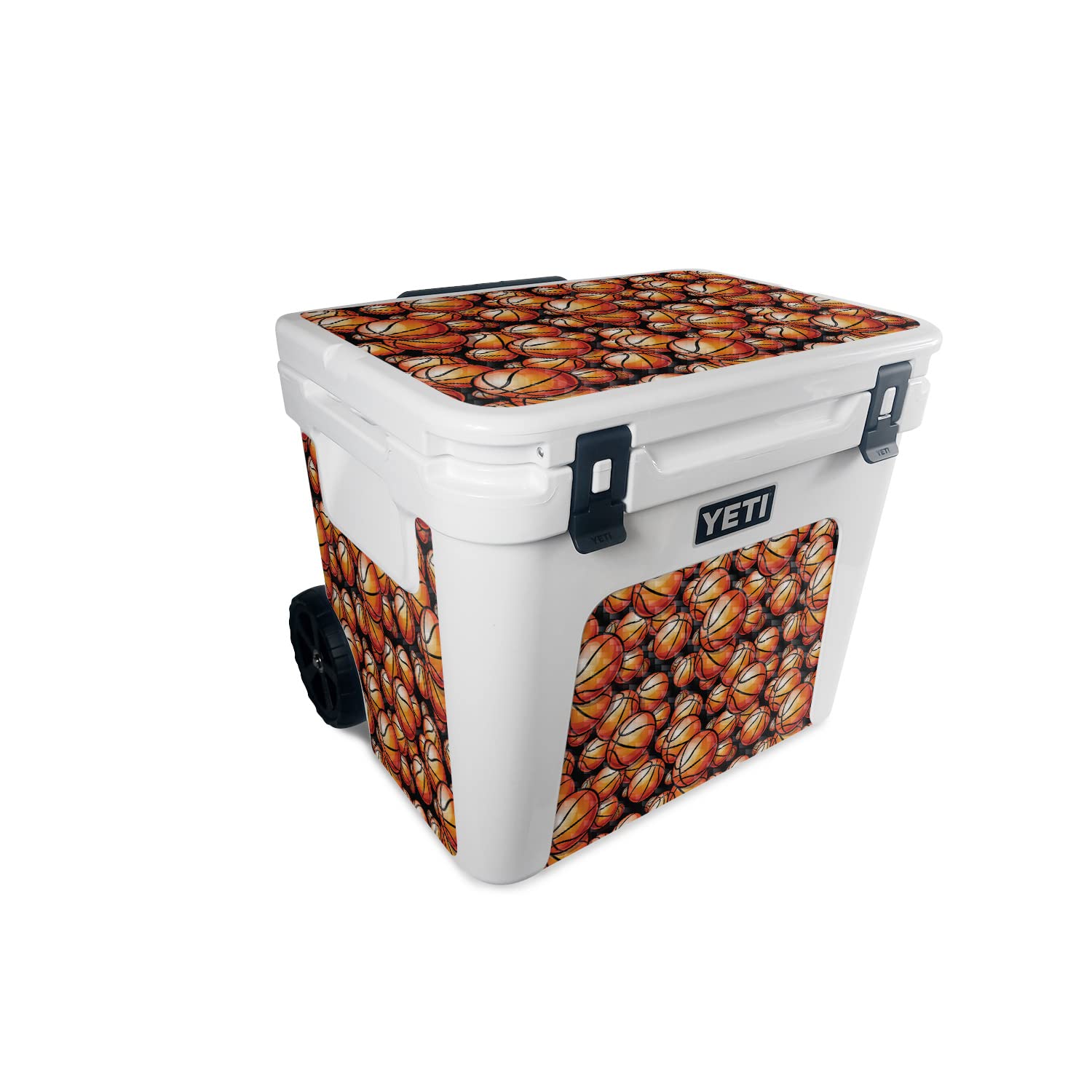 MightySkins Carbon Fiber Skin Compatible with Yeti Roadie 60 Wheeled Cooler - Basketball Life | Protective, Durable Textured Carbon Fiber Finish | Easy to Apply and Change Styles | Made in The USA