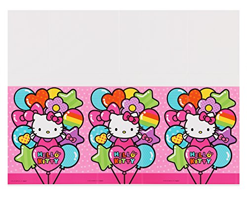 Amscan Adorable Hello Kitty Rainbow Table Cover, 54" x 96", Multi Color
