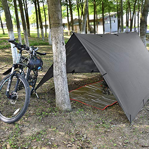 KALINCO 10X10FT/10X15FT,Tent Tarp,Picnic Mat Camping Tarp Tent Hammock Tarp, pu Waterproof Camping tarp Tent Rain Fly Picnic Mat Survival Shelter Sunshade(Gray)