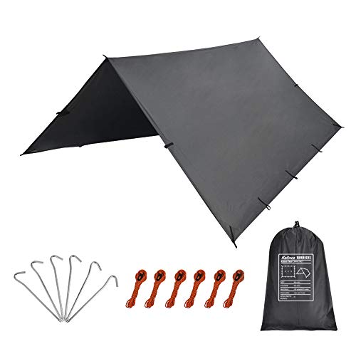 KALINCO 10X10FT/10X15FT,Tent Tarp,Picnic Mat Camping Tarp Tent Hammock Tarp, pu Waterproof Camping tarp Tent Rain Fly Picnic Mat Survival Shelter Sunshade(Gray)