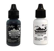 Ranger Tim Holtz Alcohol Ink Bundle - Tropics Set 11 Bottles, 05 fl oz - Acid Free, Multi-Surface Inks, Precision Tip for Easy Application - Bonus Purple Turtle Detail Sticks
