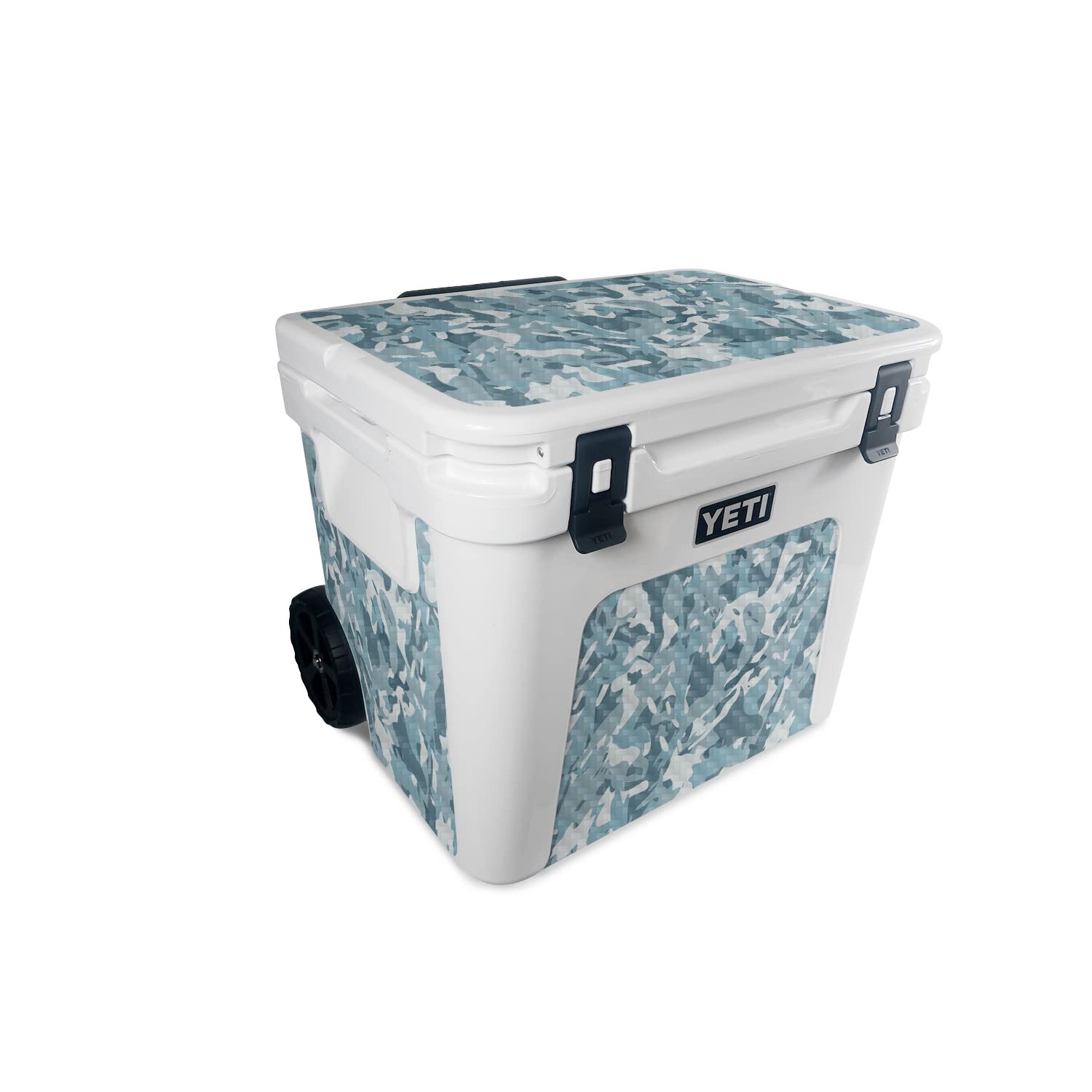 MightySkins Carbon Fiber Skin Compatible with Yeti Roadie 60 Wheeled Cooler - Arctic Camouflage | Protective, Durable Textured Carbon Fiber Finish | Easy to Apply and Change Styles | Made in The USA