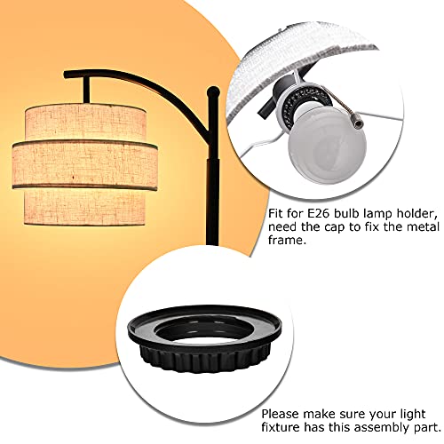 EDISLIVE 3-tier Drum Linen Lamp Shade for Pendant Lamp Floor Lamp Chandelier Replacement Shade Clip on Bulb Classic Round Lampshade Cover Only (Yellow)