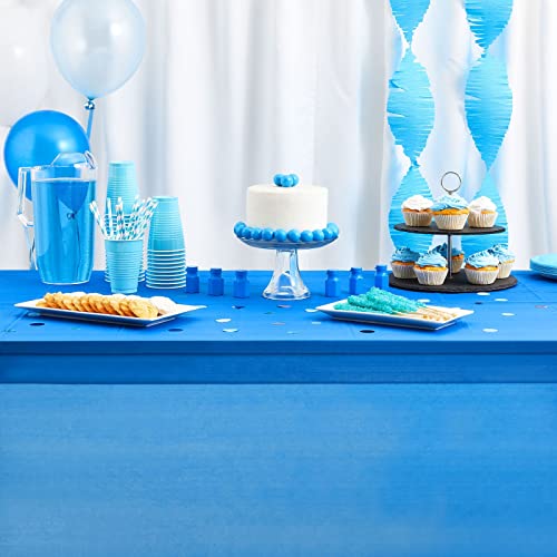 3 Pack Royal Blue Plastic Tablecloth, 54" x 108" Disposable Table Cover for Parties, Graduations