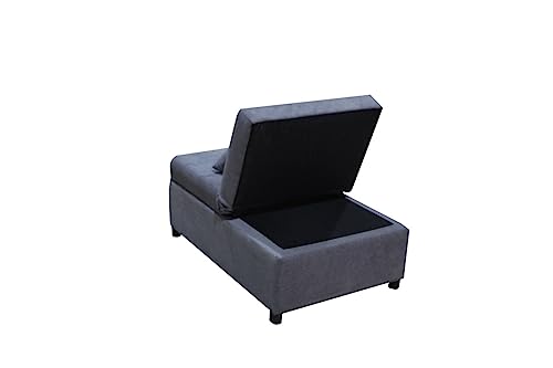 JINS&VICO Convertible Sleeper Sofa Bed, Pull Out Futon Sofa Bed with Adjustable Backrest and Pillow, 4 in 1 Folding Ottoman Single Lazy Sofa Chair for Living Room Office Studio Lounge, Dark Gray