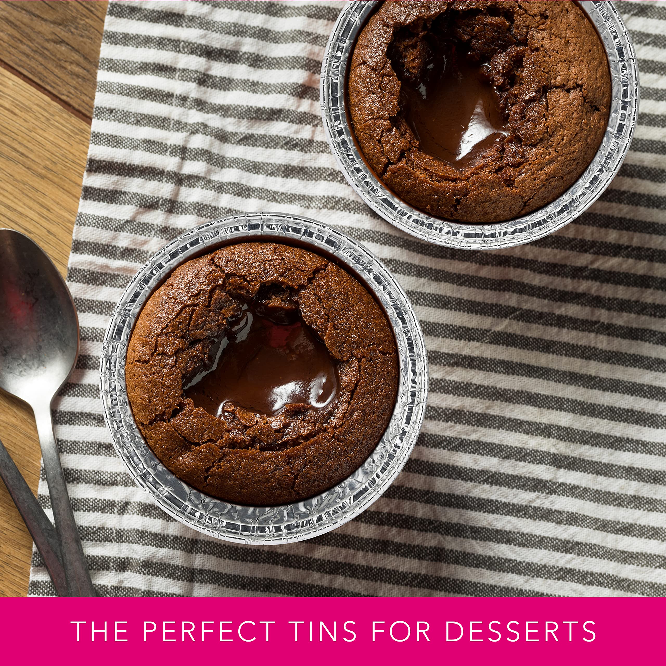 Premium Aluminum Foil Ramekins With Lids | Heavy Duty Disposable Mini Ramiken Set | Perfect Bake Pans For Cupcakes, Creme Brulee, Cakes, Sauces, Condiments, Samples | 100 Pack