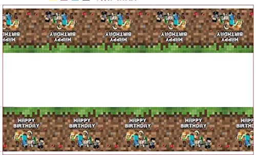 DDcabo 2 pcs Pixel Party Tablecloth Table Cover for Mining-Themed Birthday Party Supplies Decorations (2)