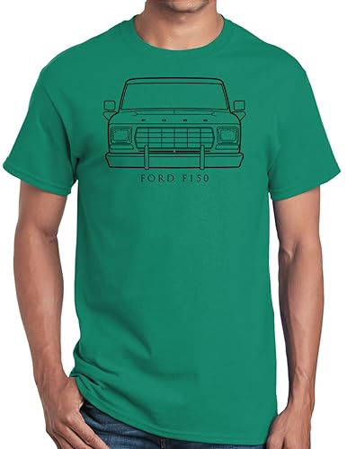 1978 1979 Ford F150 Pickup Truck Front End Design Classic Print Tshirt XXXXX-Large KellyGreen