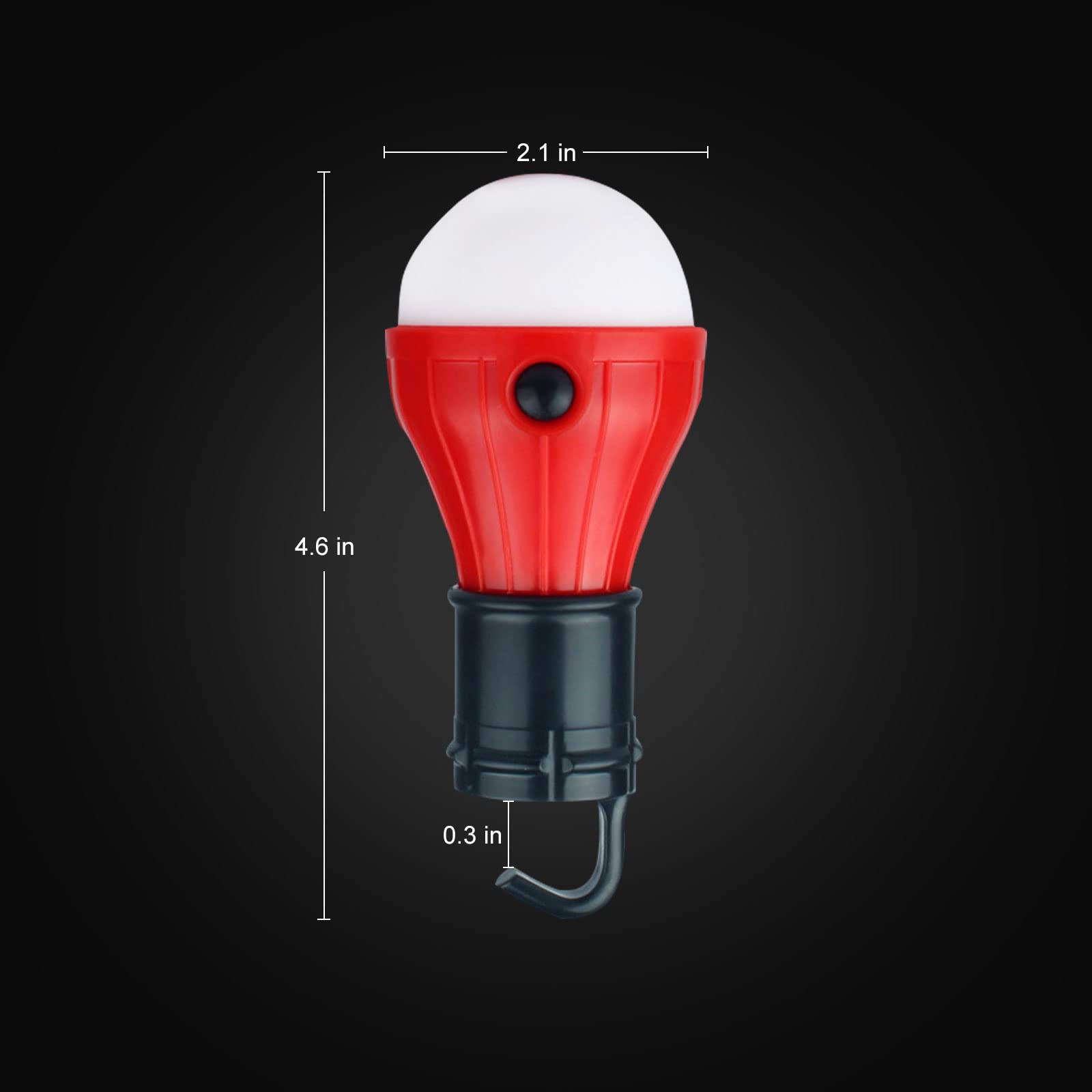 LED Camping Tent Lantern, Portable Outdoor Waterproof Emergency Light Bulb, Battery Powered with Clip Hook, Super Bright, for Hiking, Party,Camping, Fishing, Power Failure (=4 Packs, Multi-Color)
