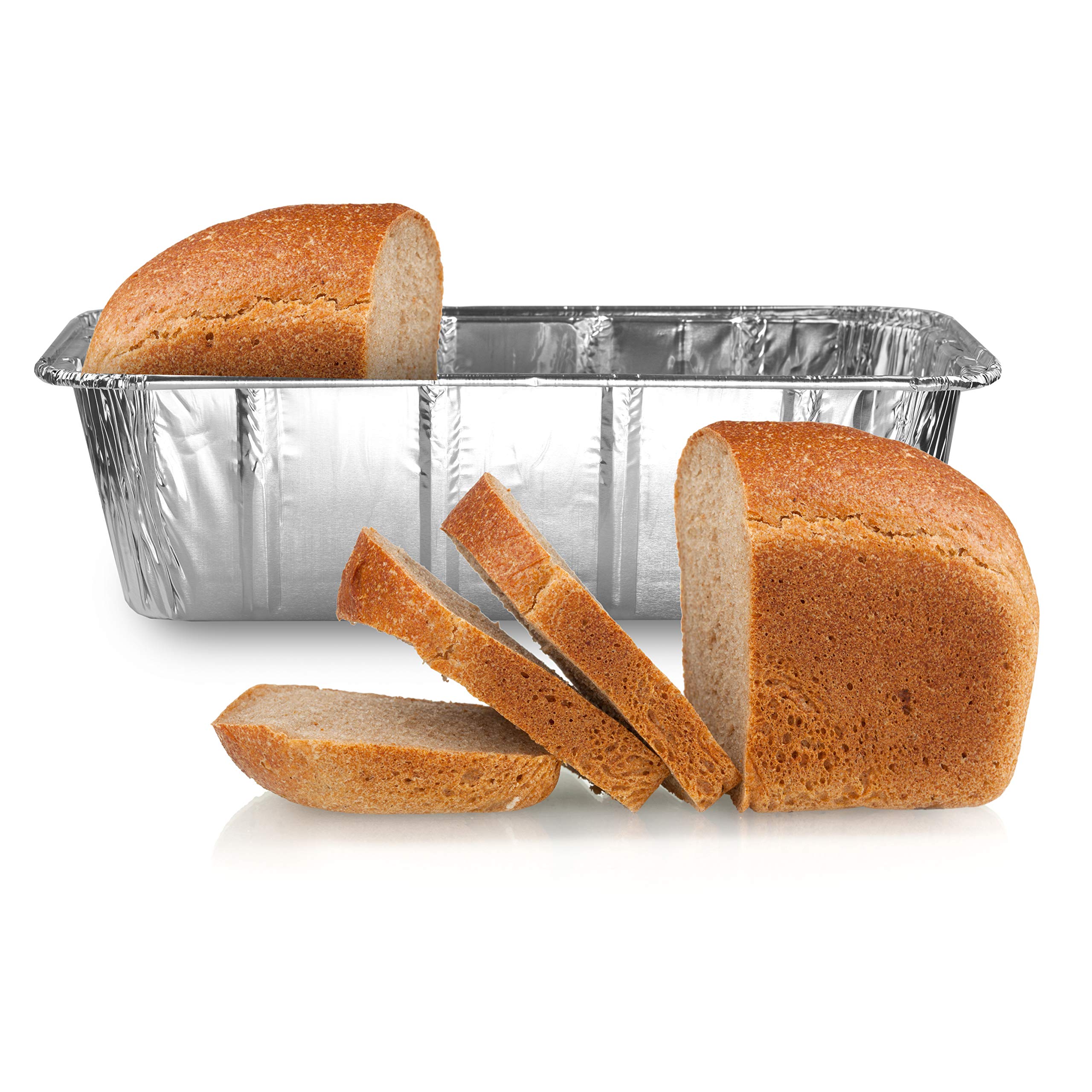 NYHI Thick Aluminum Loaf Pans 30 Pack 8 x 4 Inches 2 Lb Mini Baking Pans for Bread Lasagna Meatloaf Cake Heavy Duty Disposable Oven Bake Tin for Cooking Food Storage