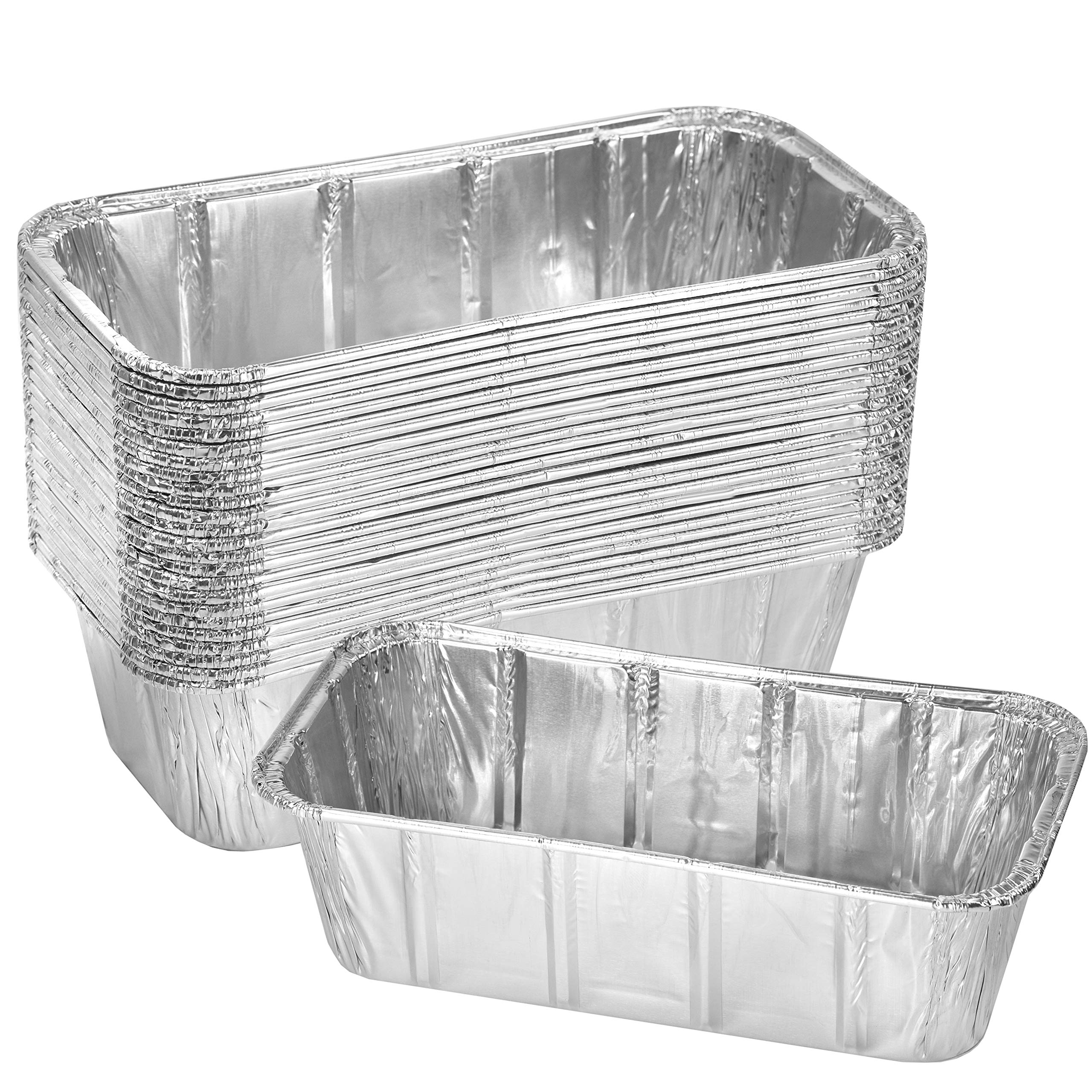 NYHI Thick Aluminum Loaf Pans 30 Pack 8 x 4 Inches 2 Lb Mini Baking Pans for Bread Lasagna Meatloaf Cake Heavy Duty Disposable Oven Bake Tin for Cooking Food Storage