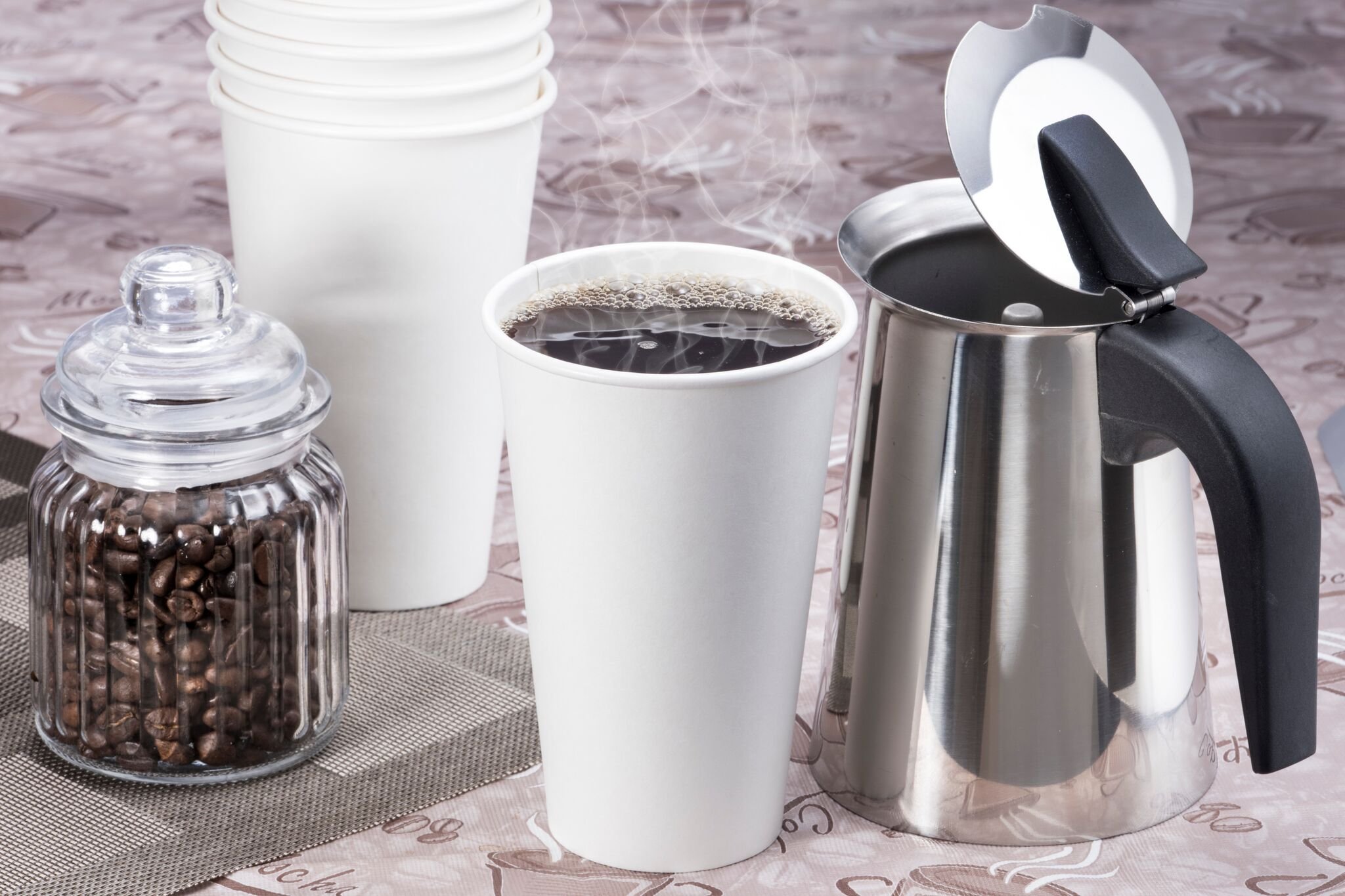 NYHI 100 Pack 16 oz White Paper Disposable Coffee Cups Hot Cold Beverage Drinking Cup for Water Juice Espresso Tea Ideal for Water Coolers Party