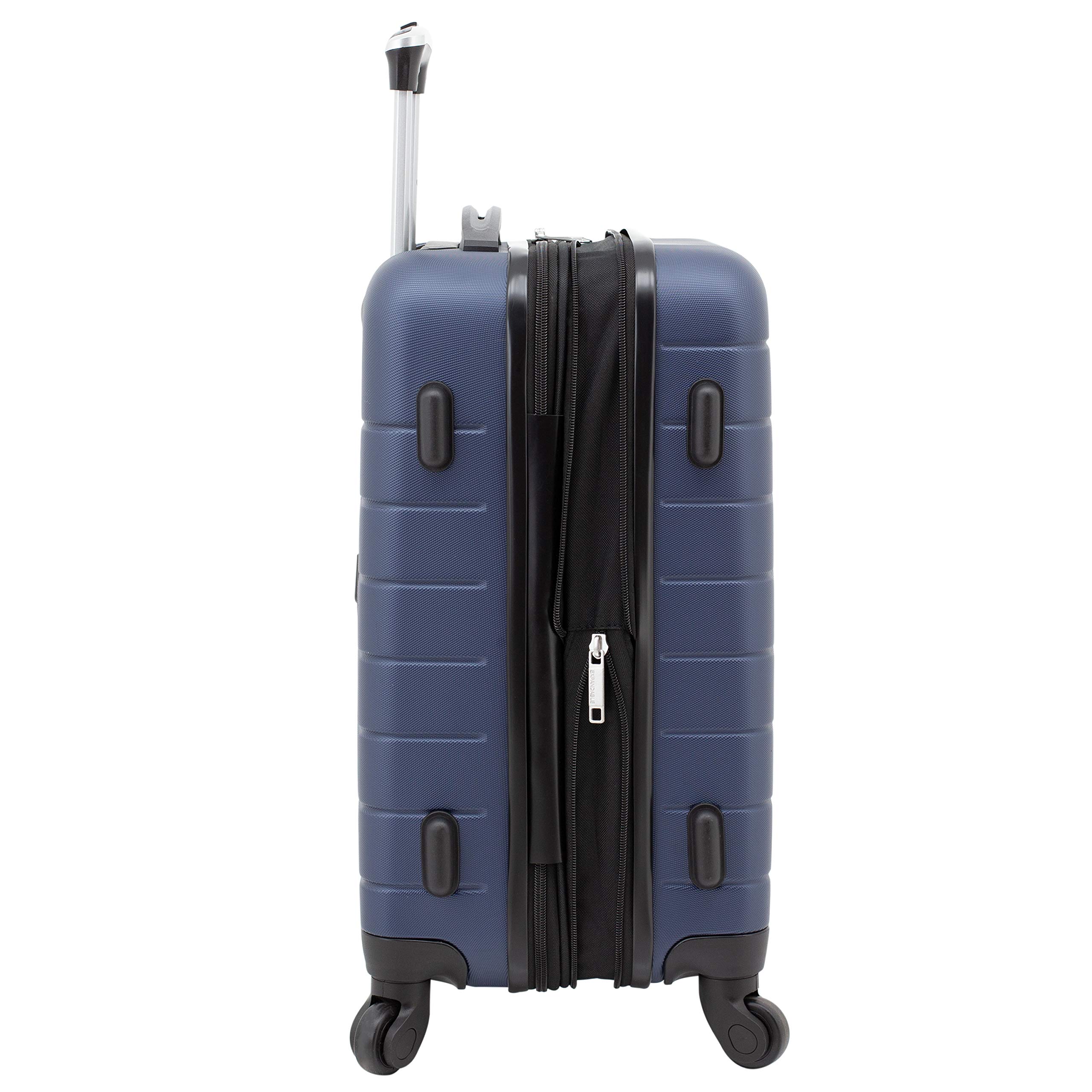 Wrangler Smart Luggage Cup Holder and USB Port, Navy Blue, 3 Piece Set