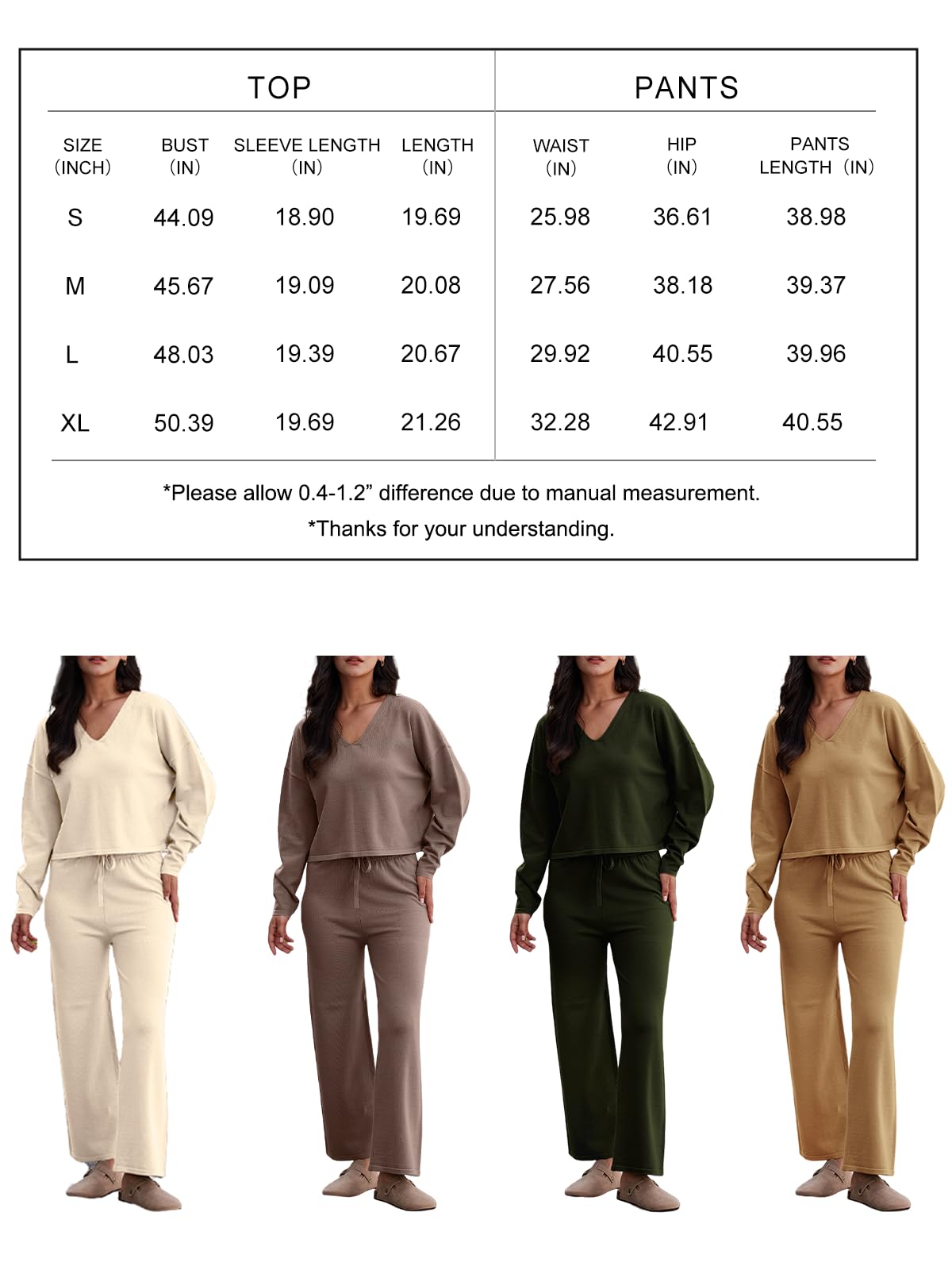 LILLUSORY Women's Two Piece Outfits Sweater set Knit Top Set And Loose Wide Leg Pants Lounge Sweatsuit
