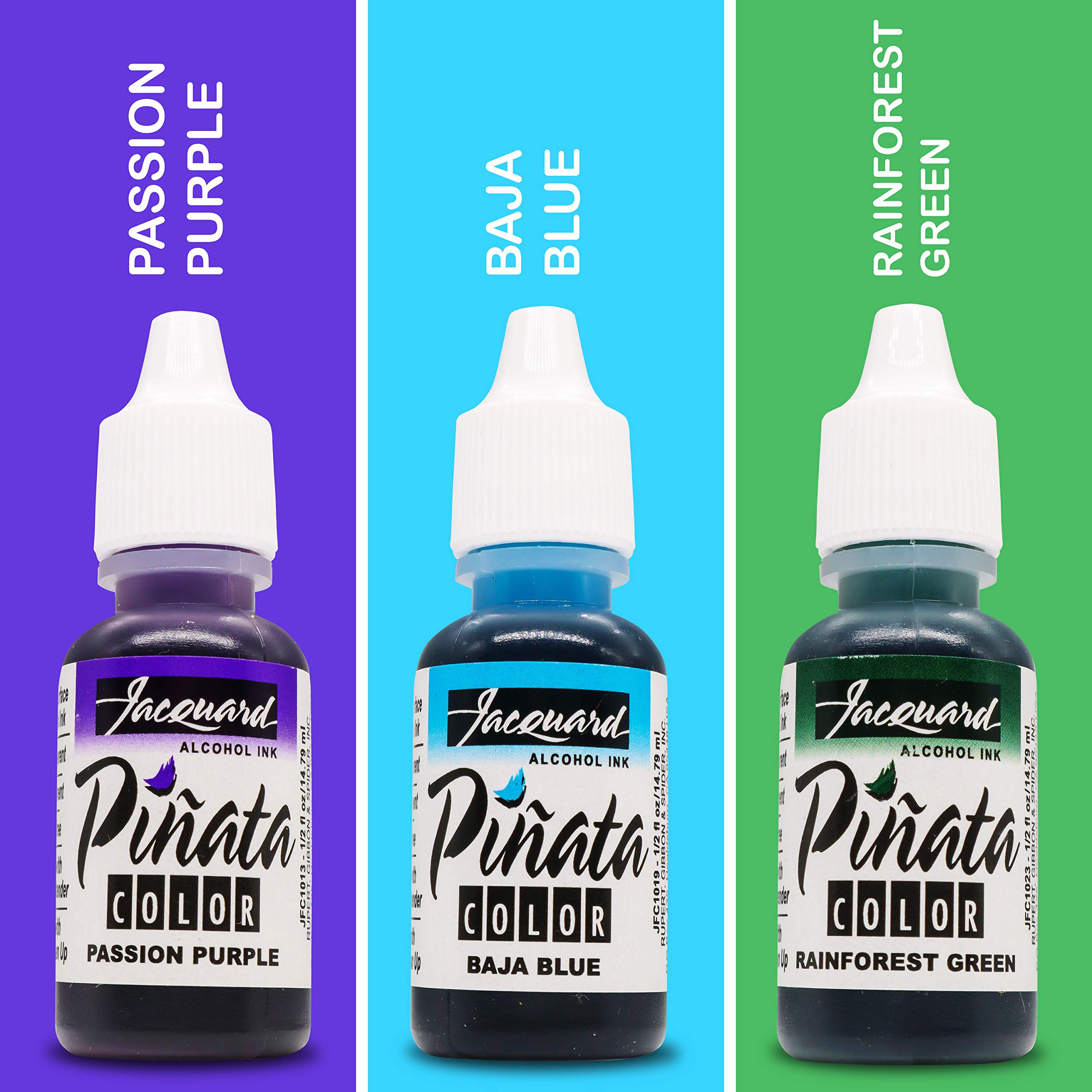 Jacquard Piñata Alcohol Ink Made in USA - Original Exciter Pack - 9 Colors - 1/2 Ounce Bottles - Bundled with Moshify Blending Pen