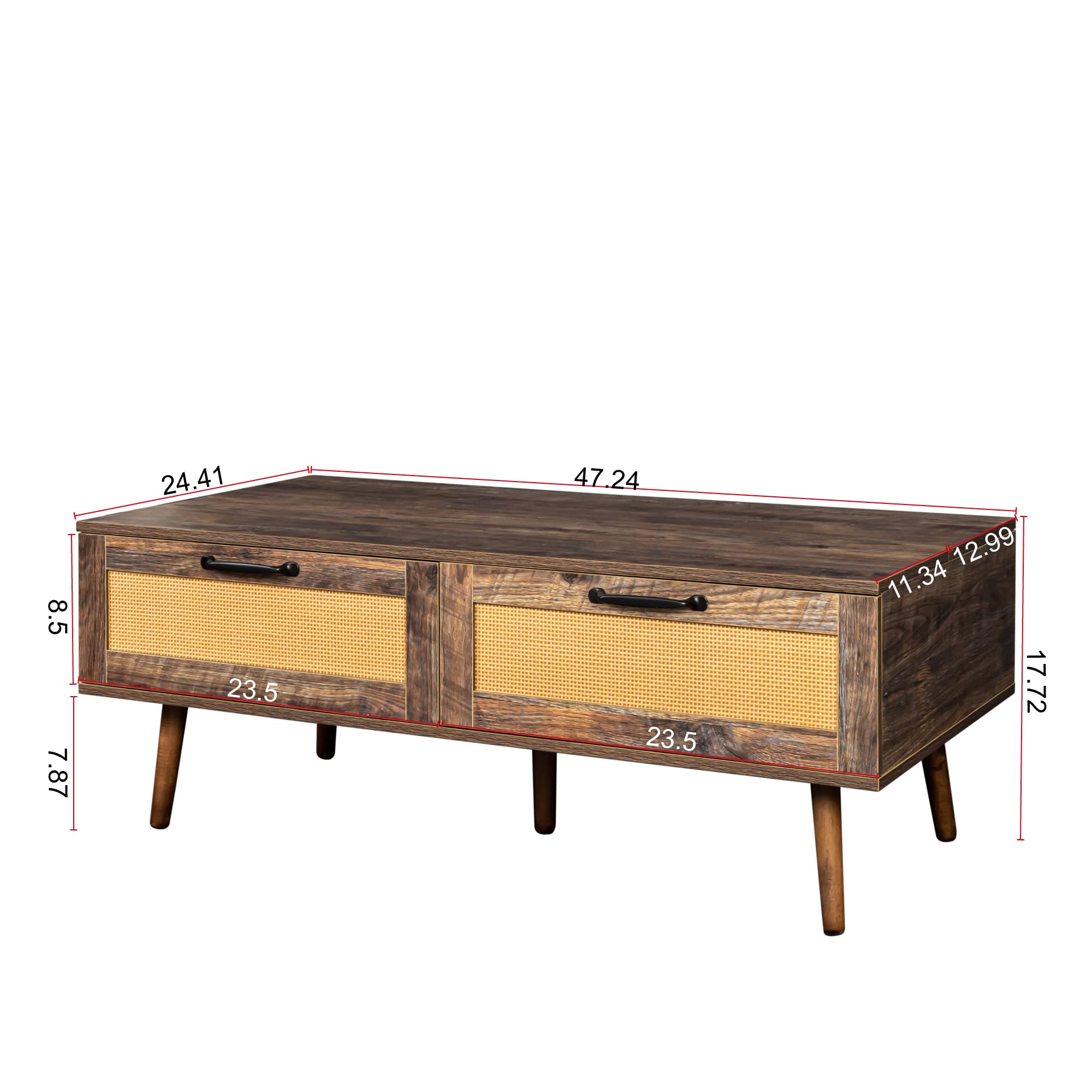 Lift Top Coffee Table with Storage, 47.24" Modern Center Table Lift Tabletop Table for Living Room, Coffee Table with Hidden Compartment Home Office 47.24" L x 23.62" W x 17.72" H