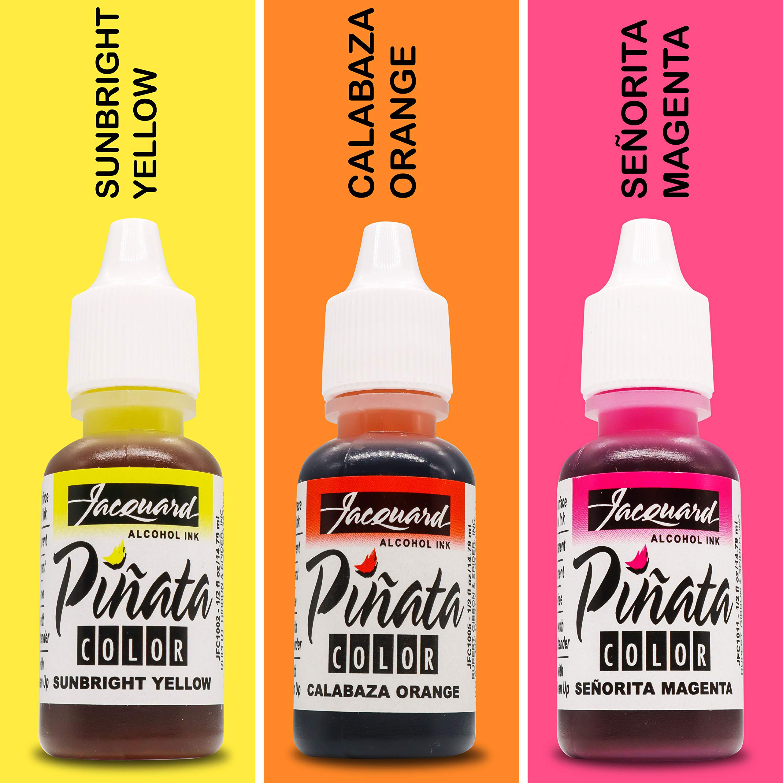Jacquard Piñata Alcohol Ink Made in USA - Original Exciter Pack - 9 Colors - 1/2 Ounce Bottles - Bundled with Moshify Blending Pen