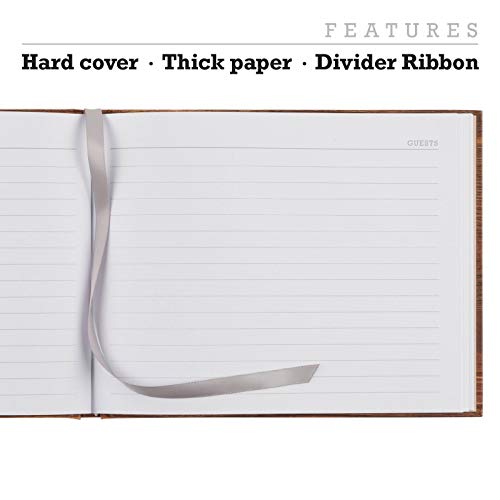 Global Printed Products Wedding Guest Book 9"x7" (Rustic Design) - WGB-RST